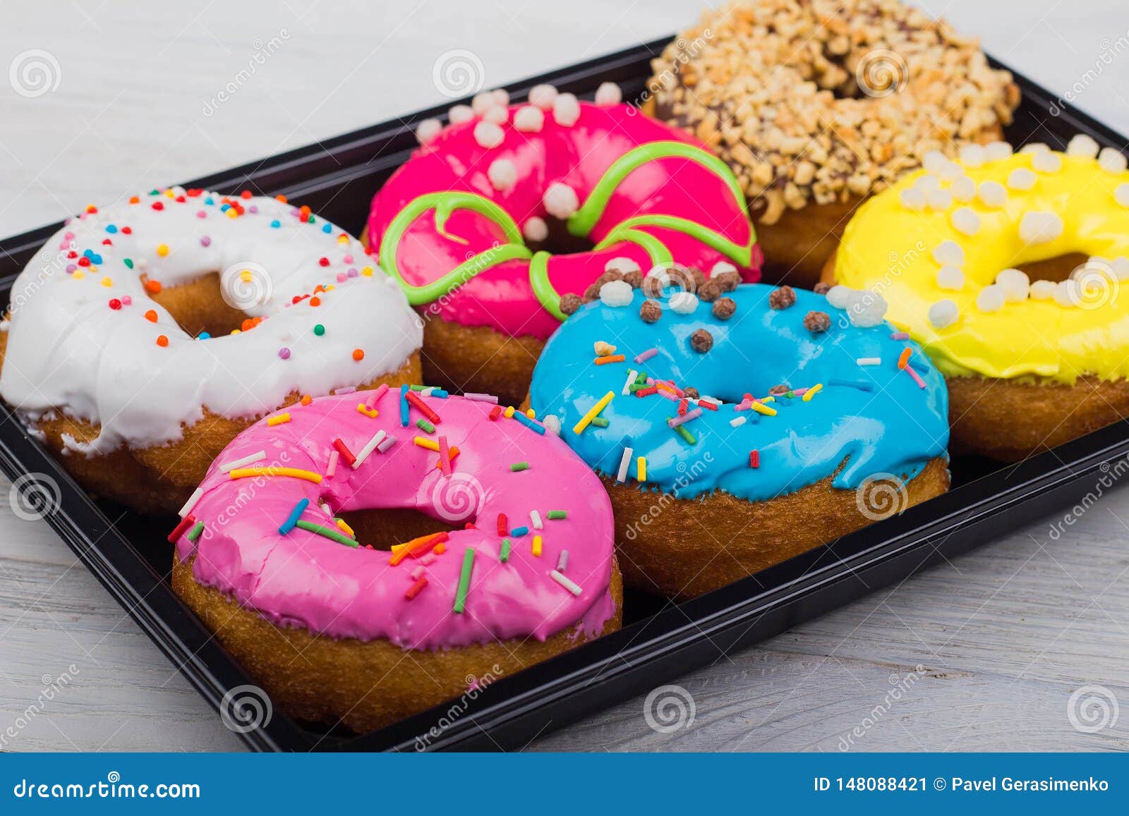 Assorted Donuts with Different Fillings in the Box Stock Image - Image ...