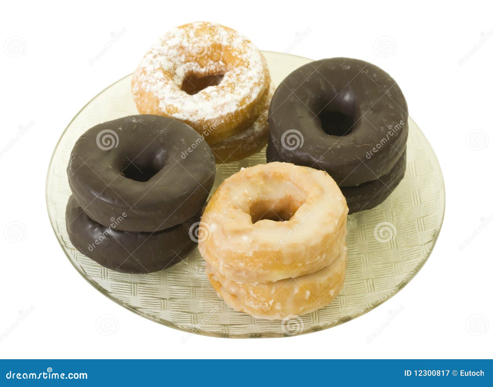 Assorted Donuts on Plate stock image. Image of cream - 12300817