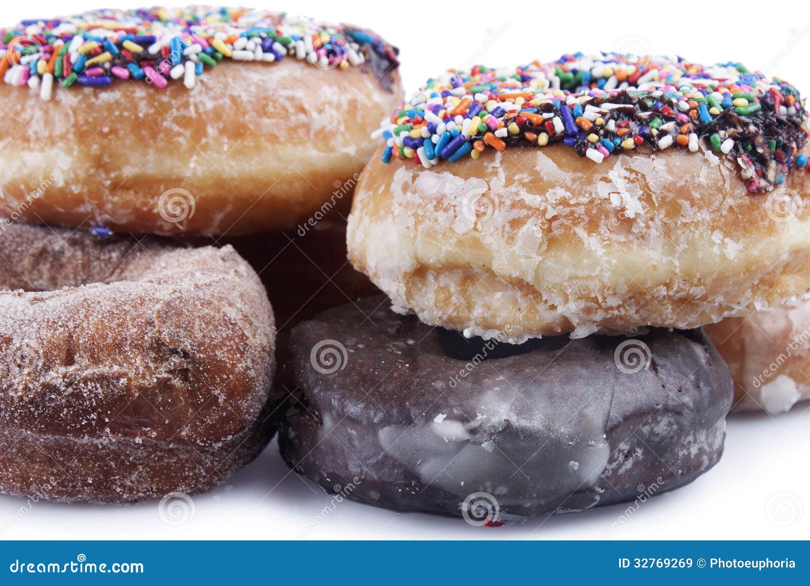 Assorted Donuts stock image. Image of cinnamon, cherry - 32769269