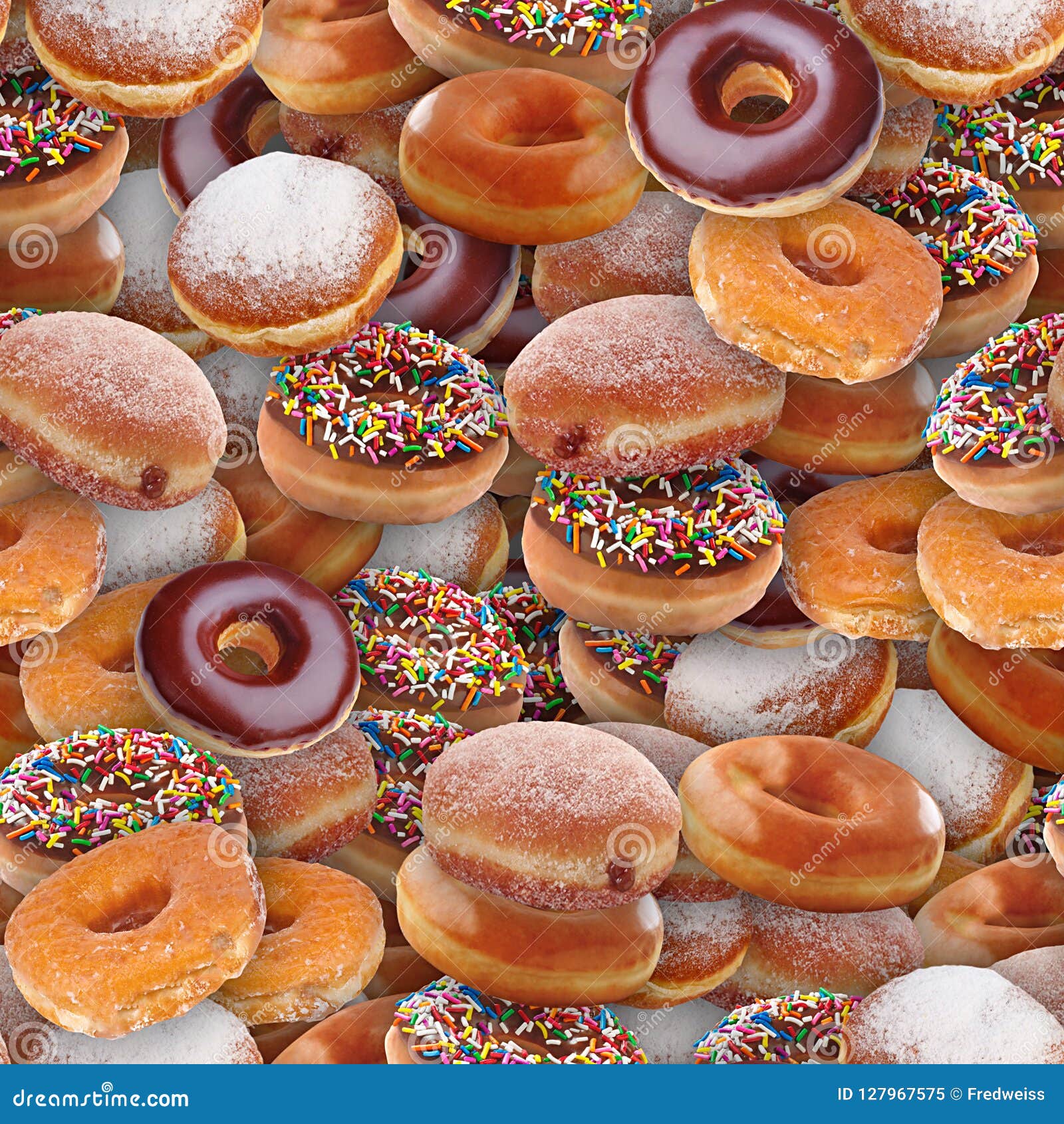 Assorted Doughnuts Seamless Texture Tile Stock Image - Image of ...