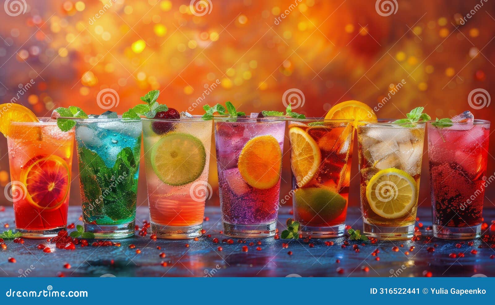 Assorted Drinks on Table stock image. Image of celebration - 316522441
