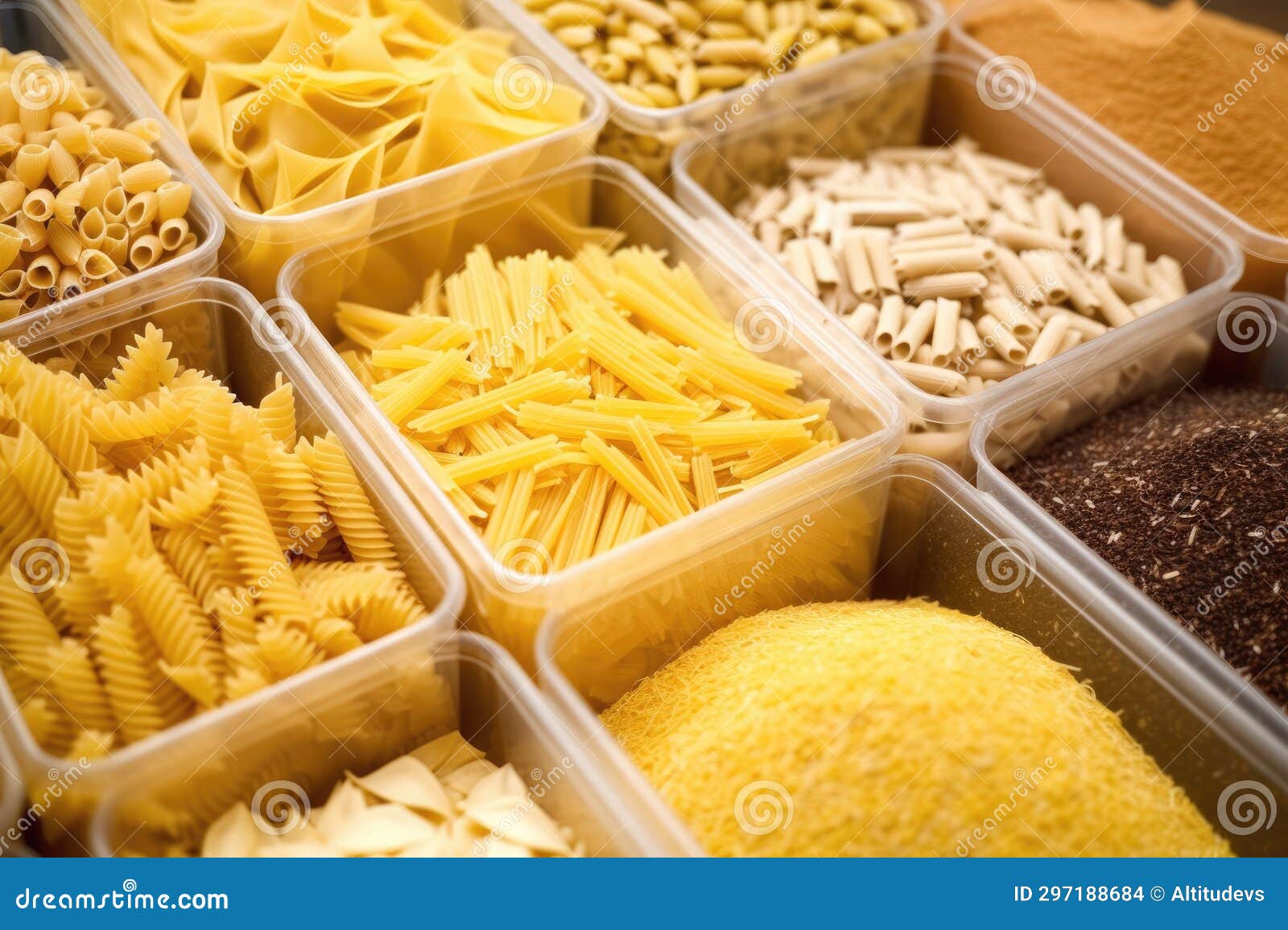 Assorted Dry Pasta in Bulk Bins Stock Photo - Image of eating, healthy ...