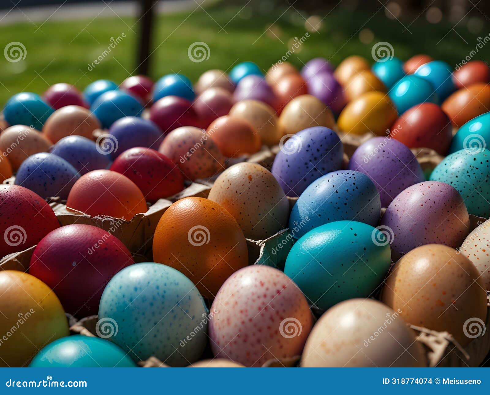 Assorted Eggs in a Colorful Box Stock Illustration - Illustration of ...