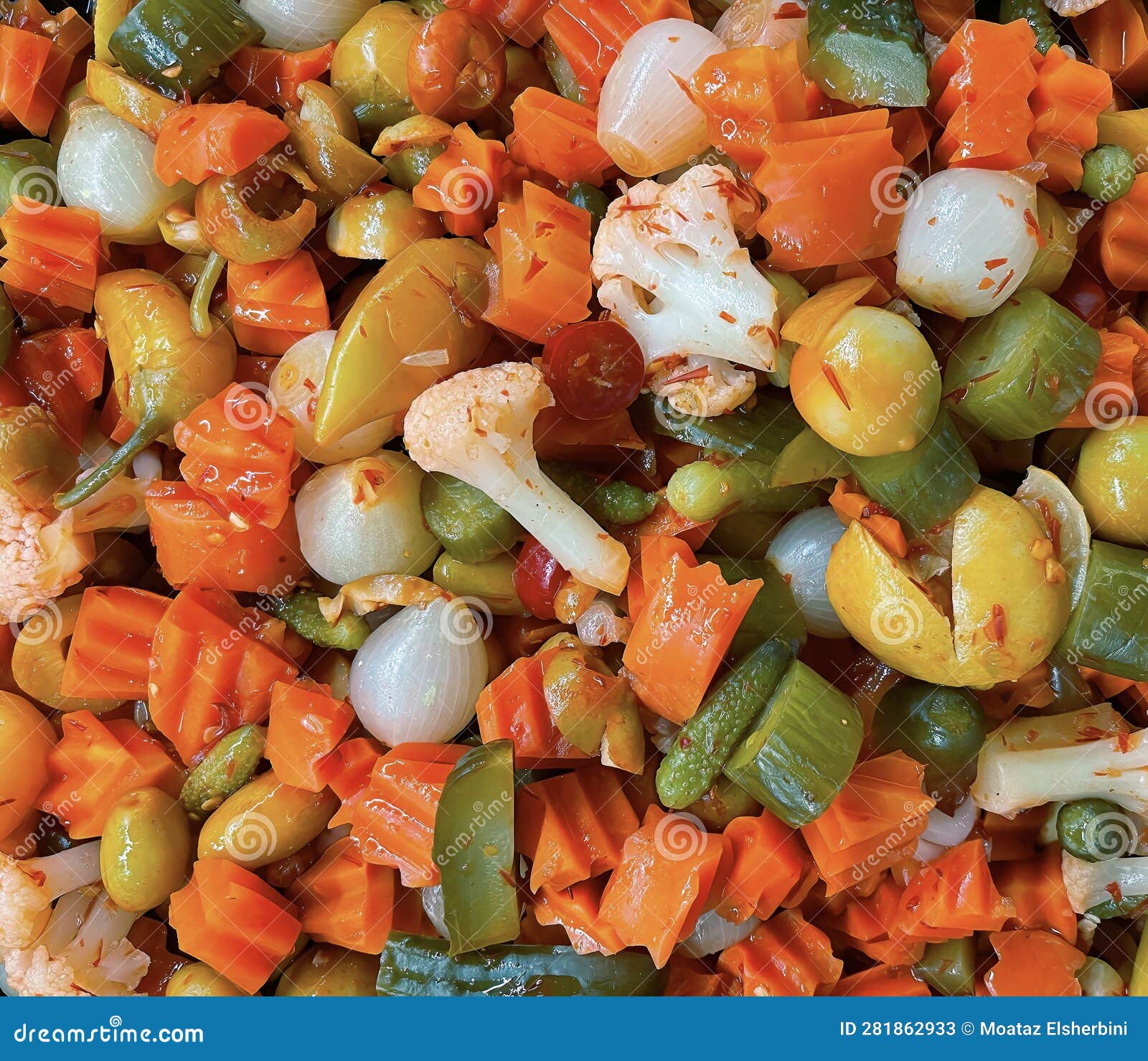 Assorted Egyptian Pickles stock image. Image of carrots - 281862933