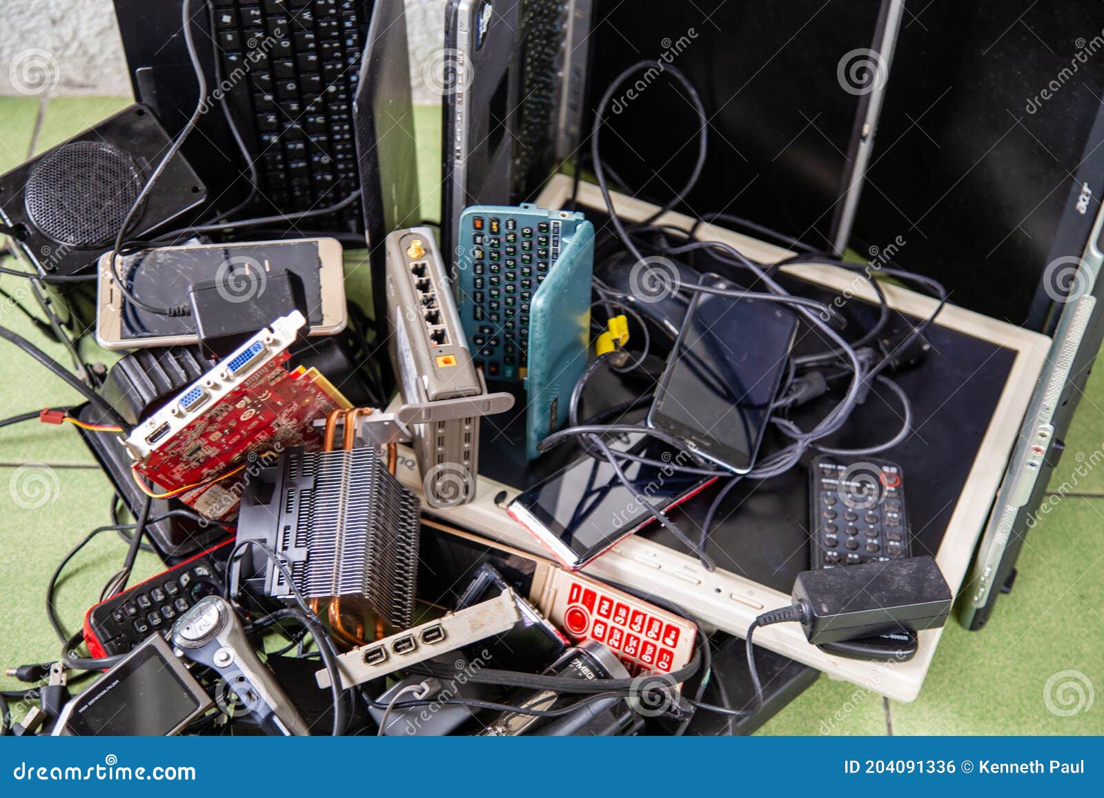 Assorted Electronic Products E-waste Stock Photo - Image of pollution ...