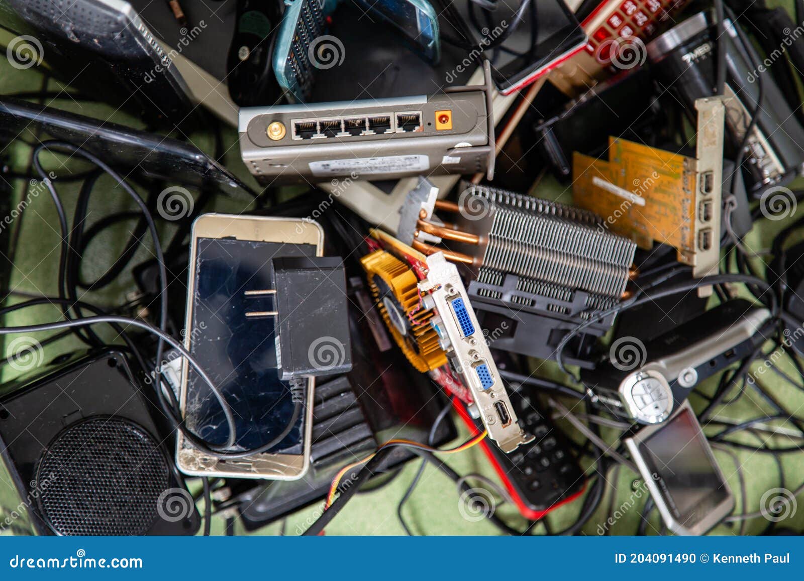 Assorted Electronic Products E-waste Stock Photo - Image of heap ...