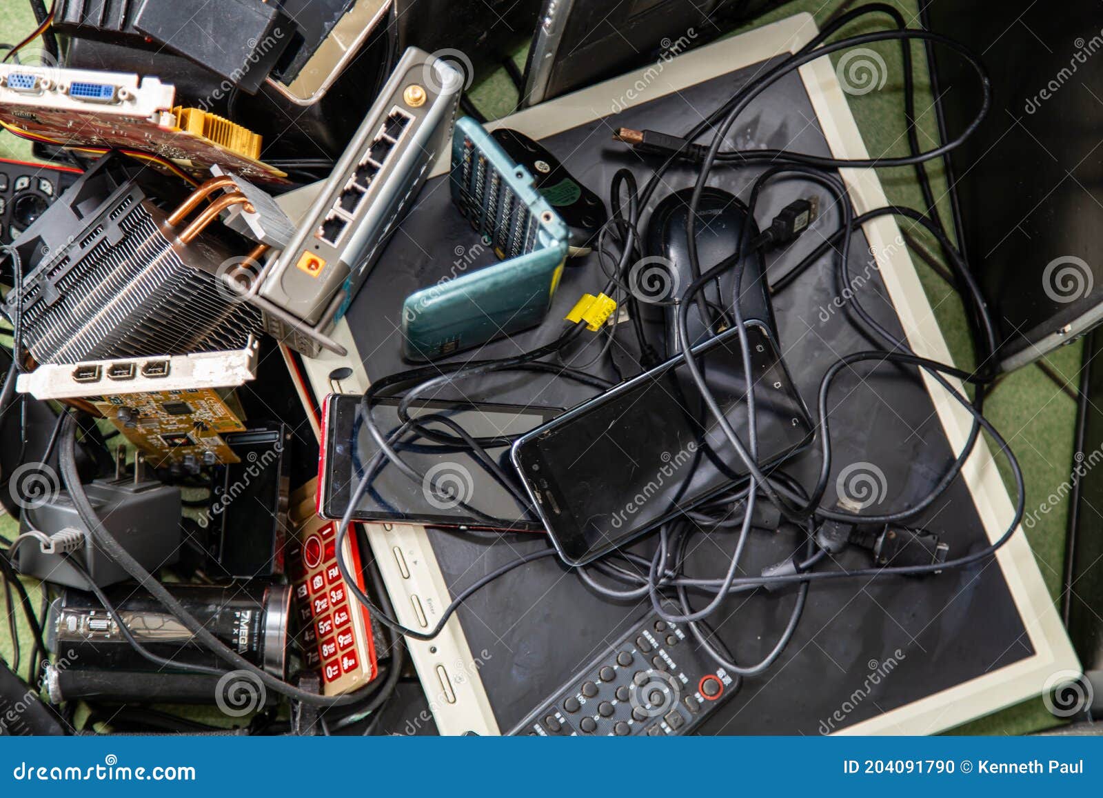 Assorted Electronic Products E-waste Stock Photo - Image of disposal ...