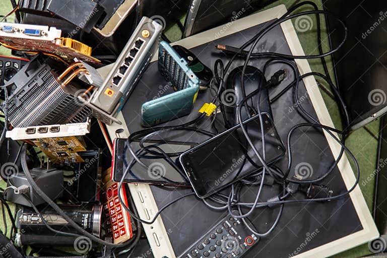 Assorted Electronic Products E-waste Stock Photo - Image of disposal ...