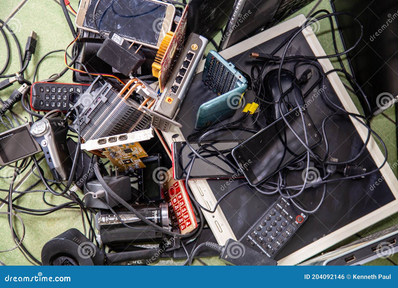 Assorted Electronic Products E-waste Stock Photo - Image of disposal ...