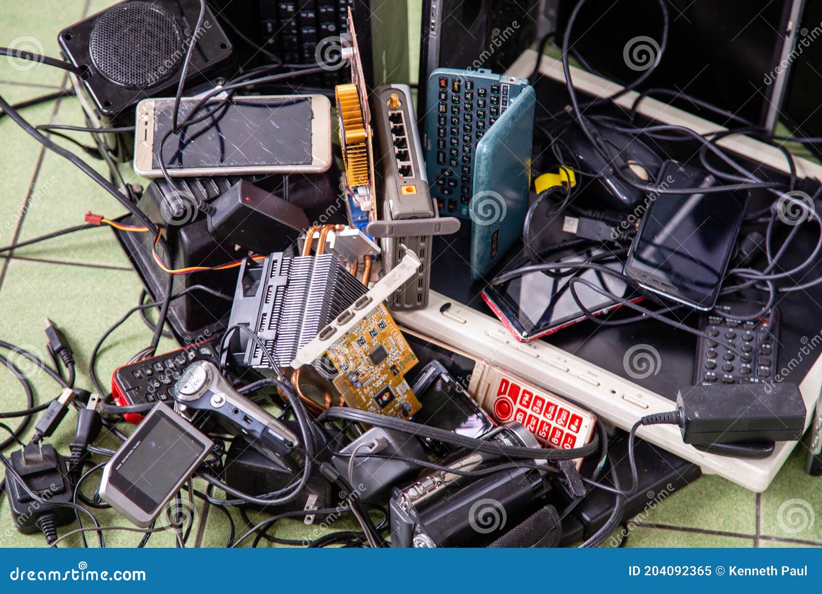 Assorted Electronic Products E-waste Stock Image - Image of pollution ...