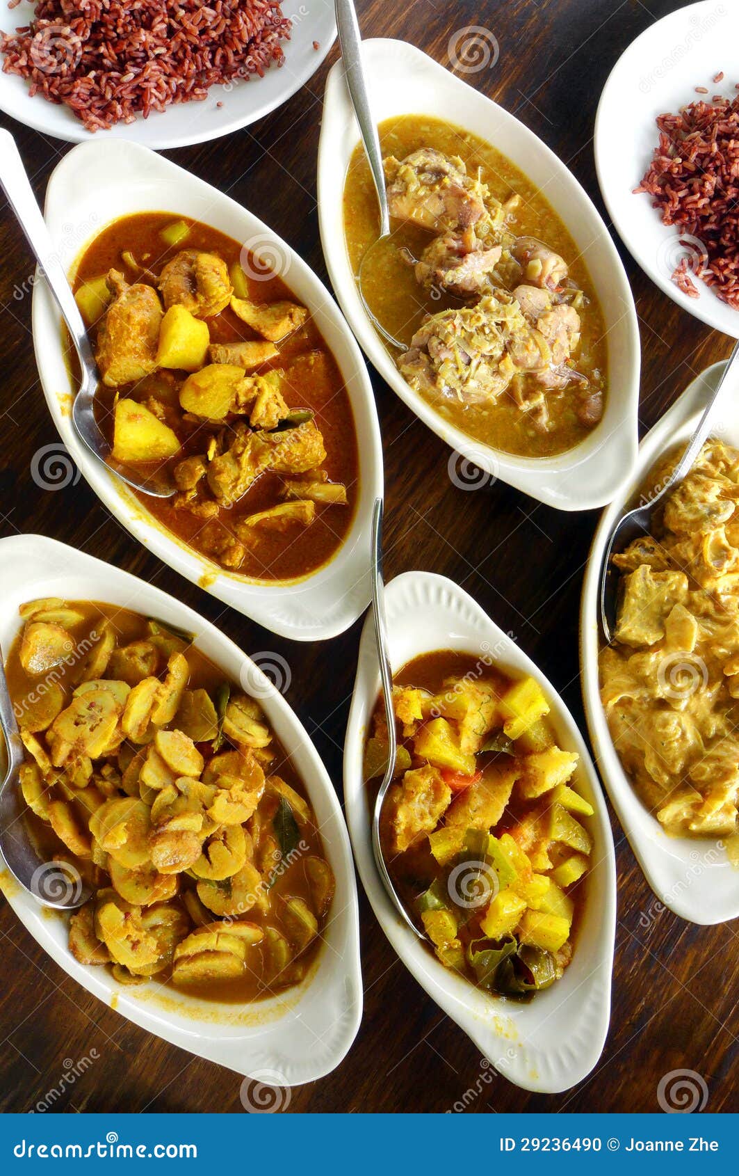 Assorted Ethnic Asian Curry Dishes Stock Photo - Image of buffets ...