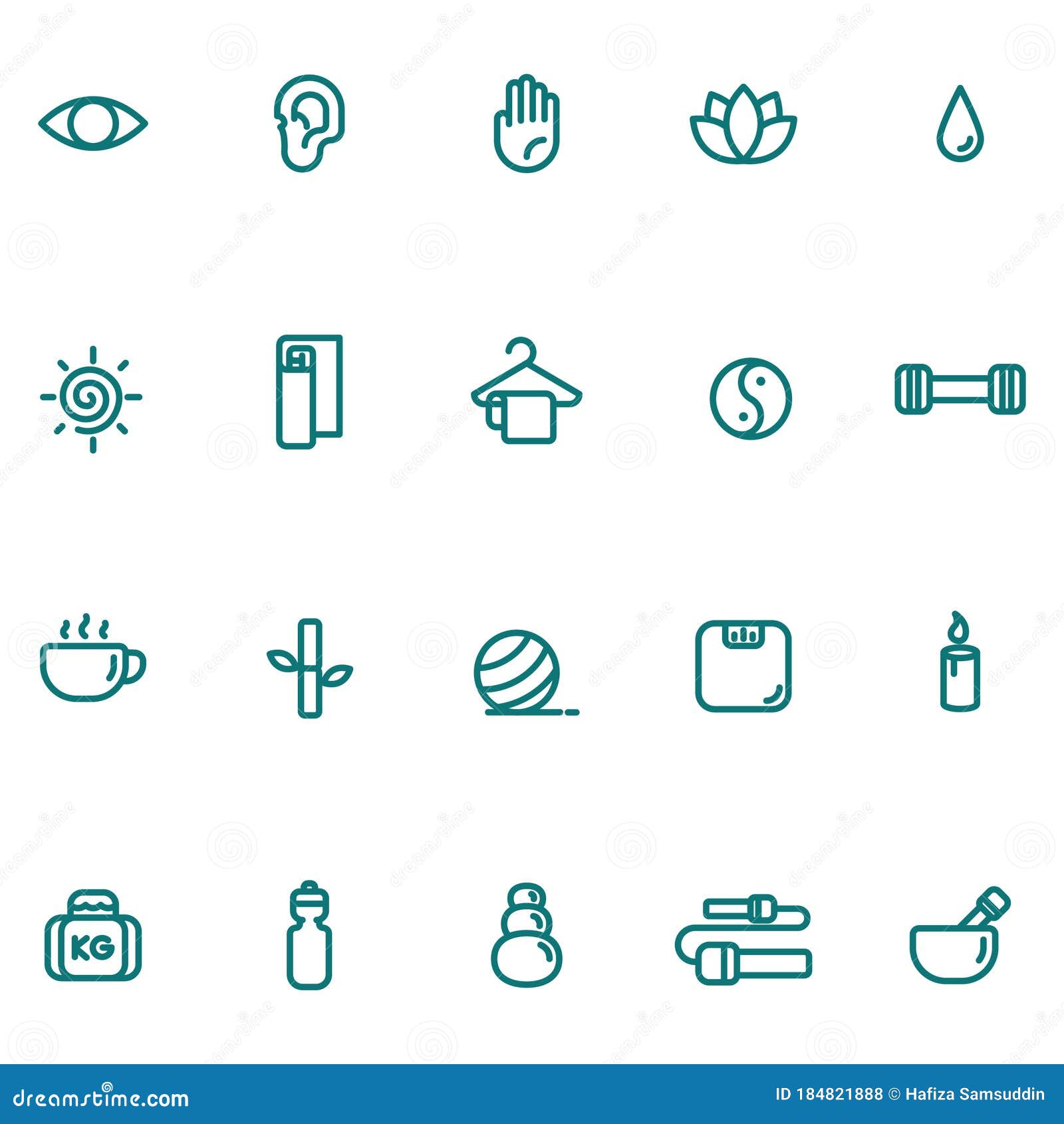 Assorted Exercise and Zen Icon Set. Vector Illustration Decorative ...