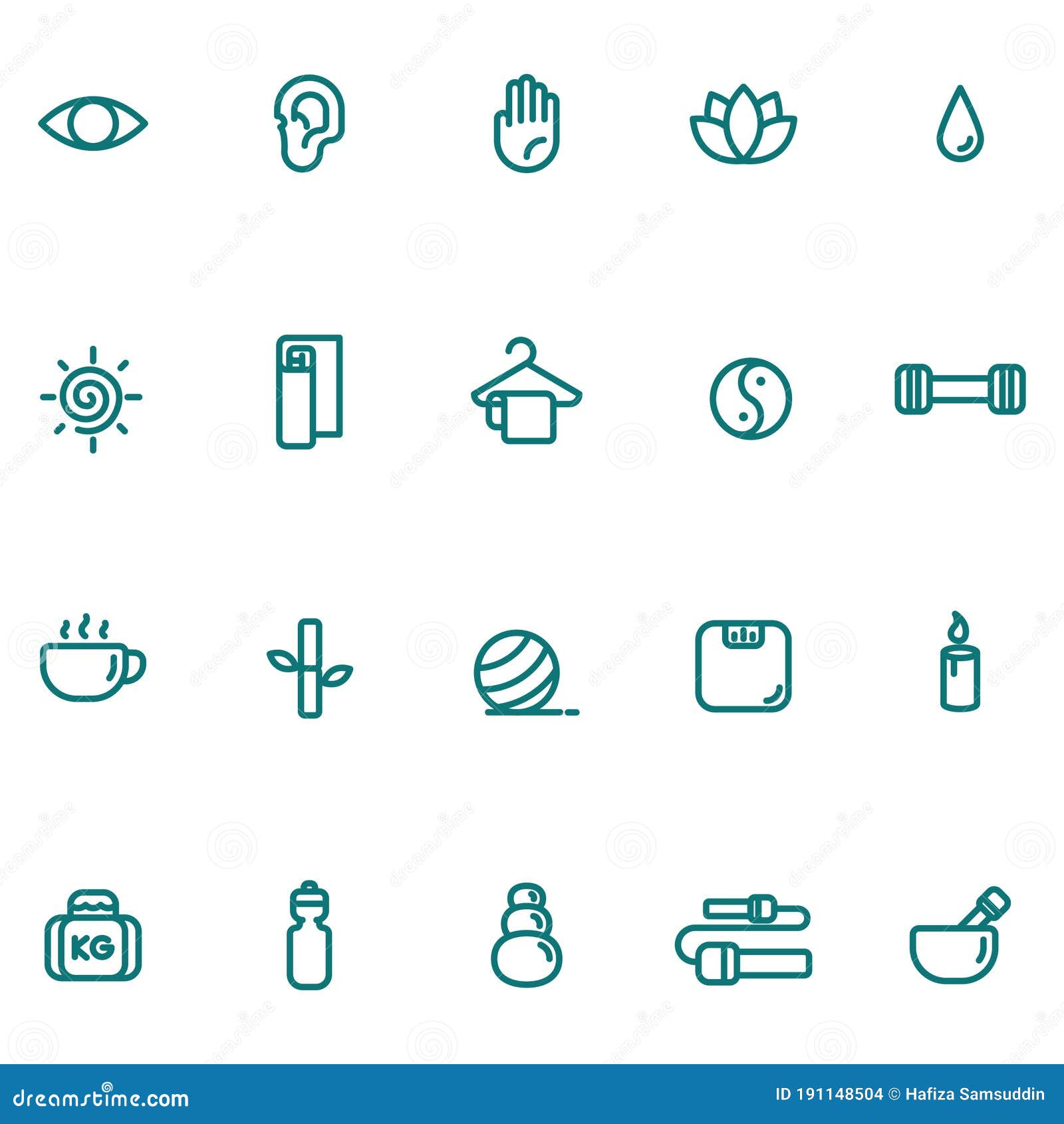 Assorted Exercise and Zen Icon Set. Vector Illustration Decorative ...