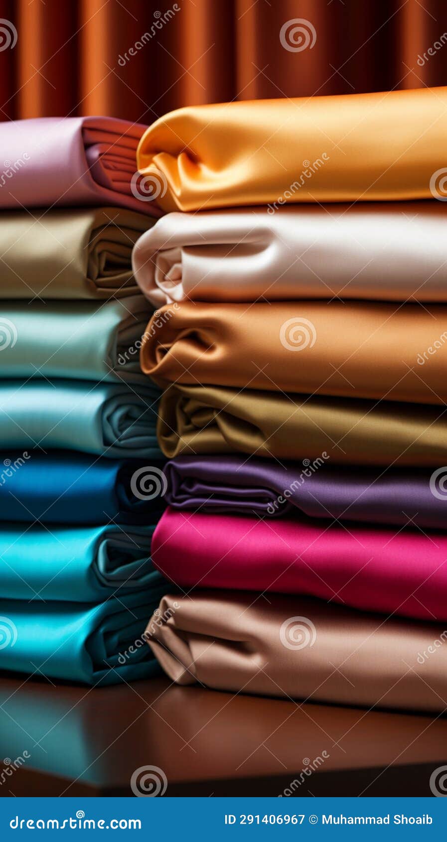 Assorted Fabric Color Samples Set Against a Vivid Background Stock ...