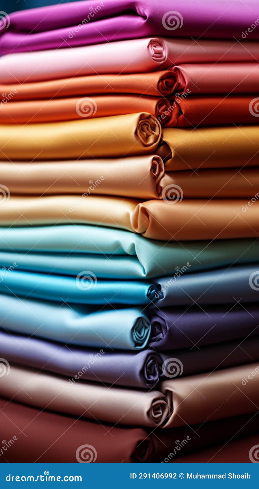 Assorted Fabric Color Samples Set Against a Vivid Background Stock ...