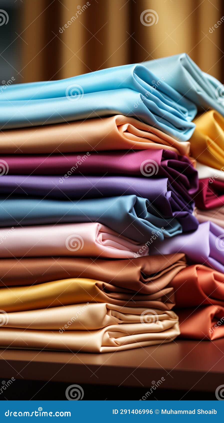 Assorted Fabric Color Samples Set Against a Vivid Background Stock ...