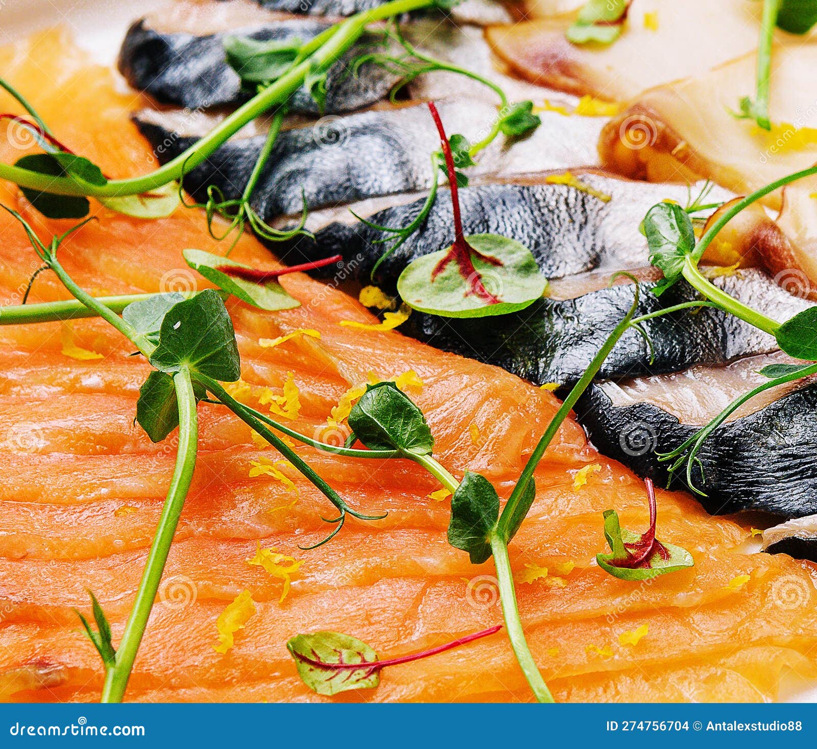 Assorted Fish on a Plate. Smoked and Salted Fish Stock Photo - Image of ...