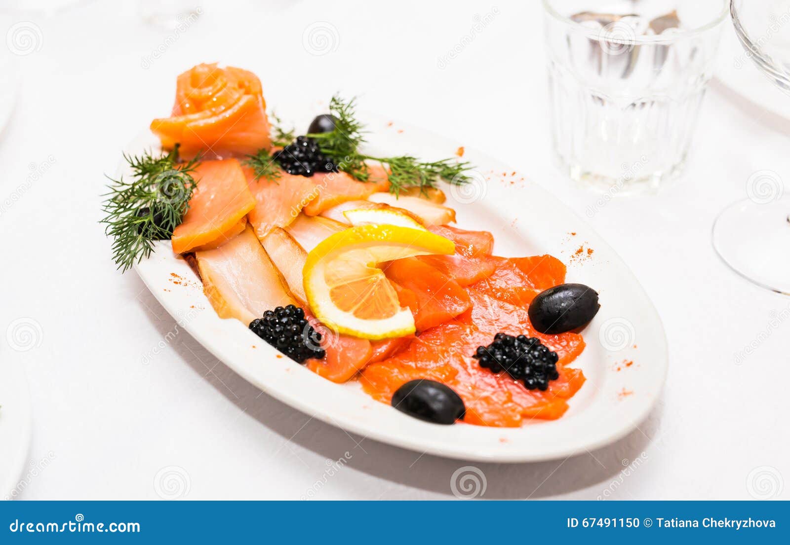 Assorted fish on a plate stock photo. Image of dish, appetizer - 67491150