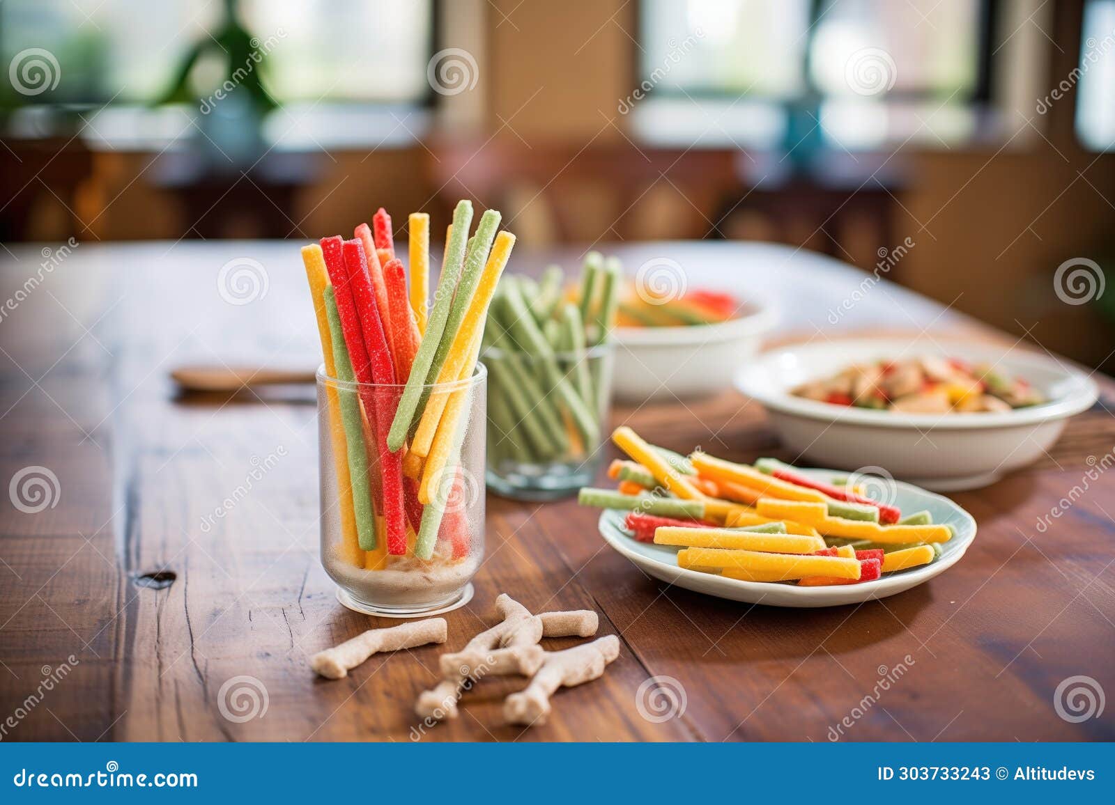 Assorted Flavored Breadsticks on a Wooden Table Stock Image - Image of ...