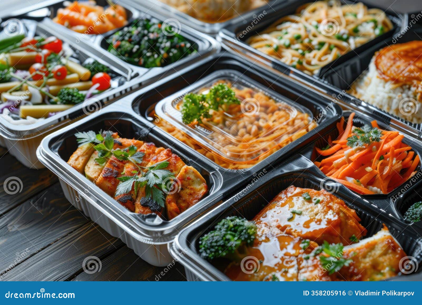 Assorted Food Containers on a Table, Suitable for Editorial or ...