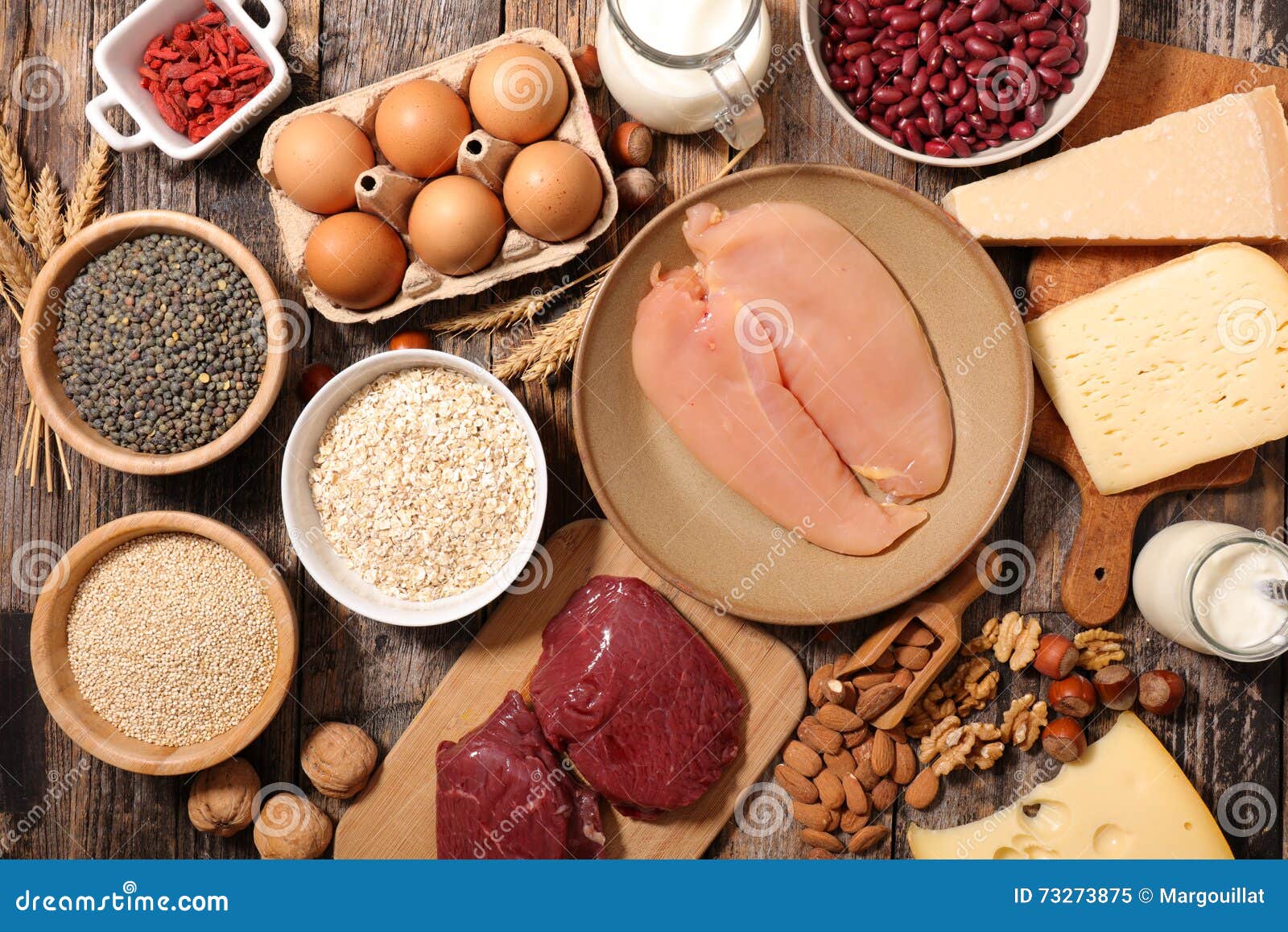 Assorted Food High in Protein Stock Image - Image of high, assortment ...