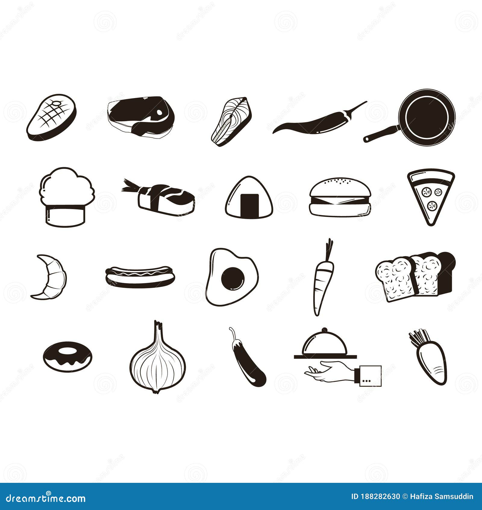 Assorted Food Items. Vector Illustration Decorative Design Stock Vector ...