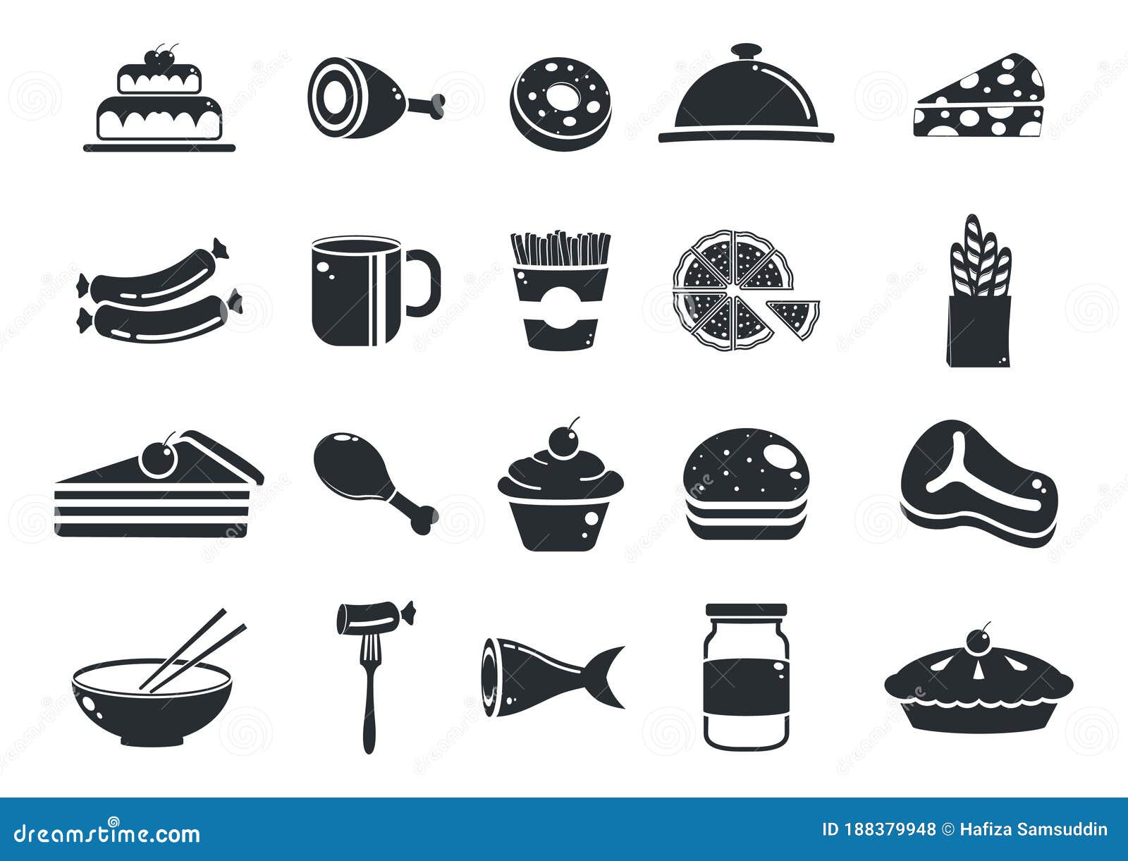 Assorted Food Items. Vector Illustration Decorative Design Stock Vector ...