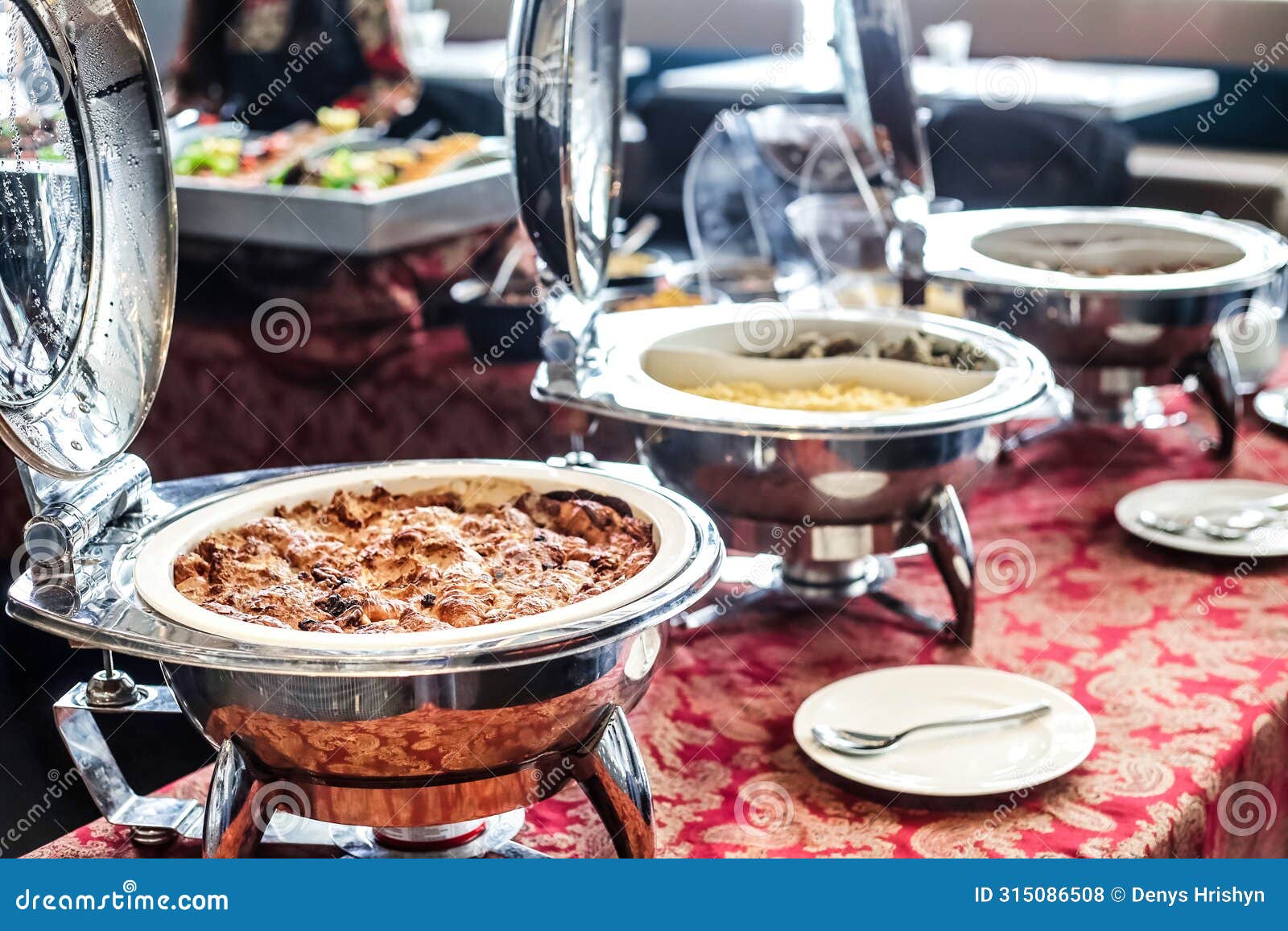 Assorted Food Spread on Buffet Table Stock Photo - Image of buffet ...