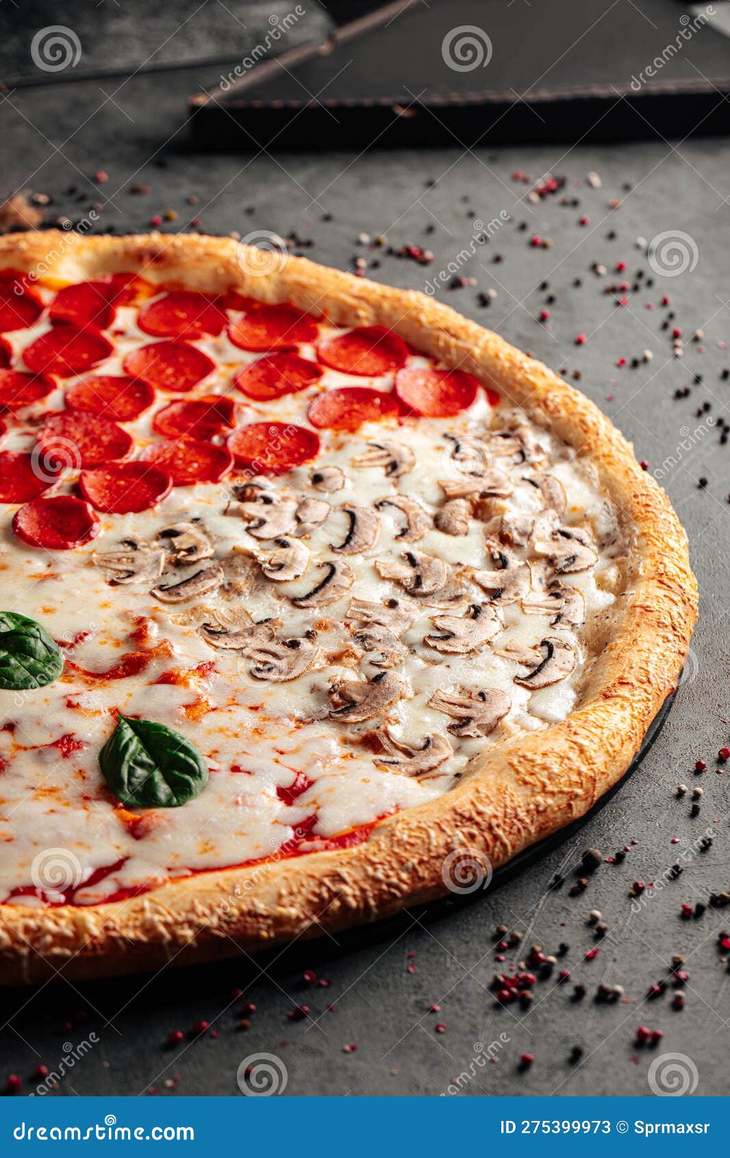 Assorted Four Seasons Pizza Variety of Toppings Stock Image - Image of ...