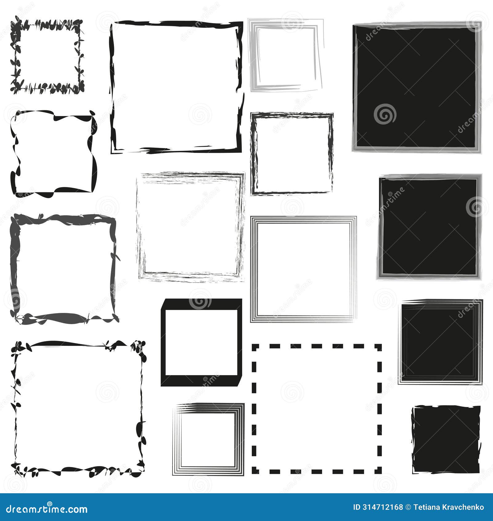 Assorted Frames Collection. Artistic Borders Set. Gallery Wall Display ...