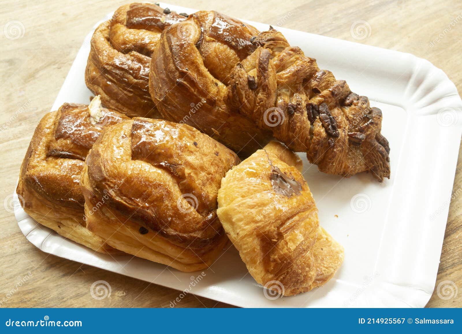 Assorted french croissants stock image. Image of brown - 214925567