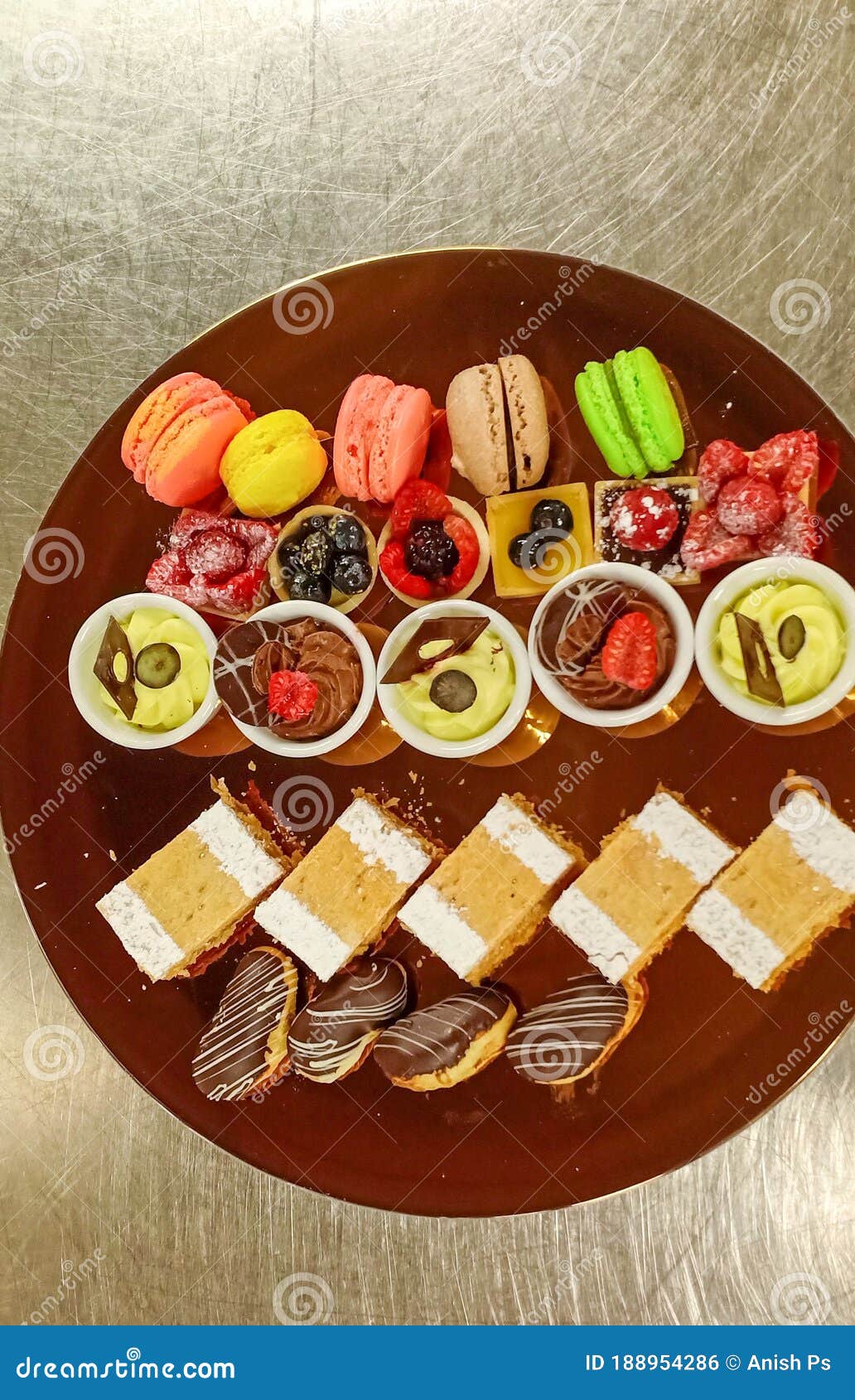 Assorted French Pastry in a Plate Stock Photo - Image of pastry, plate ...