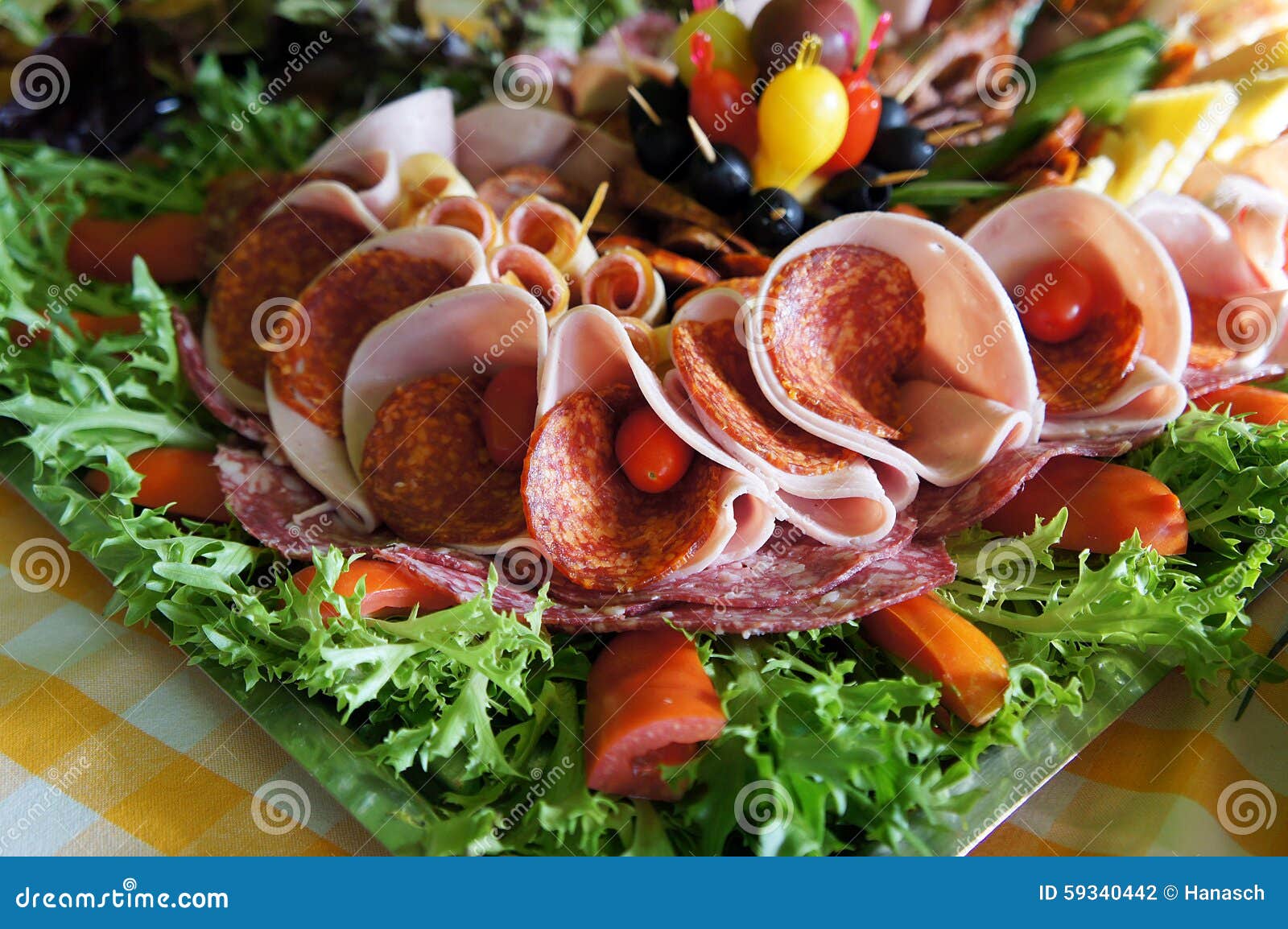 Assorted Fresh Cold Cut Platter Stock Photo - Image of diet, dinner ...