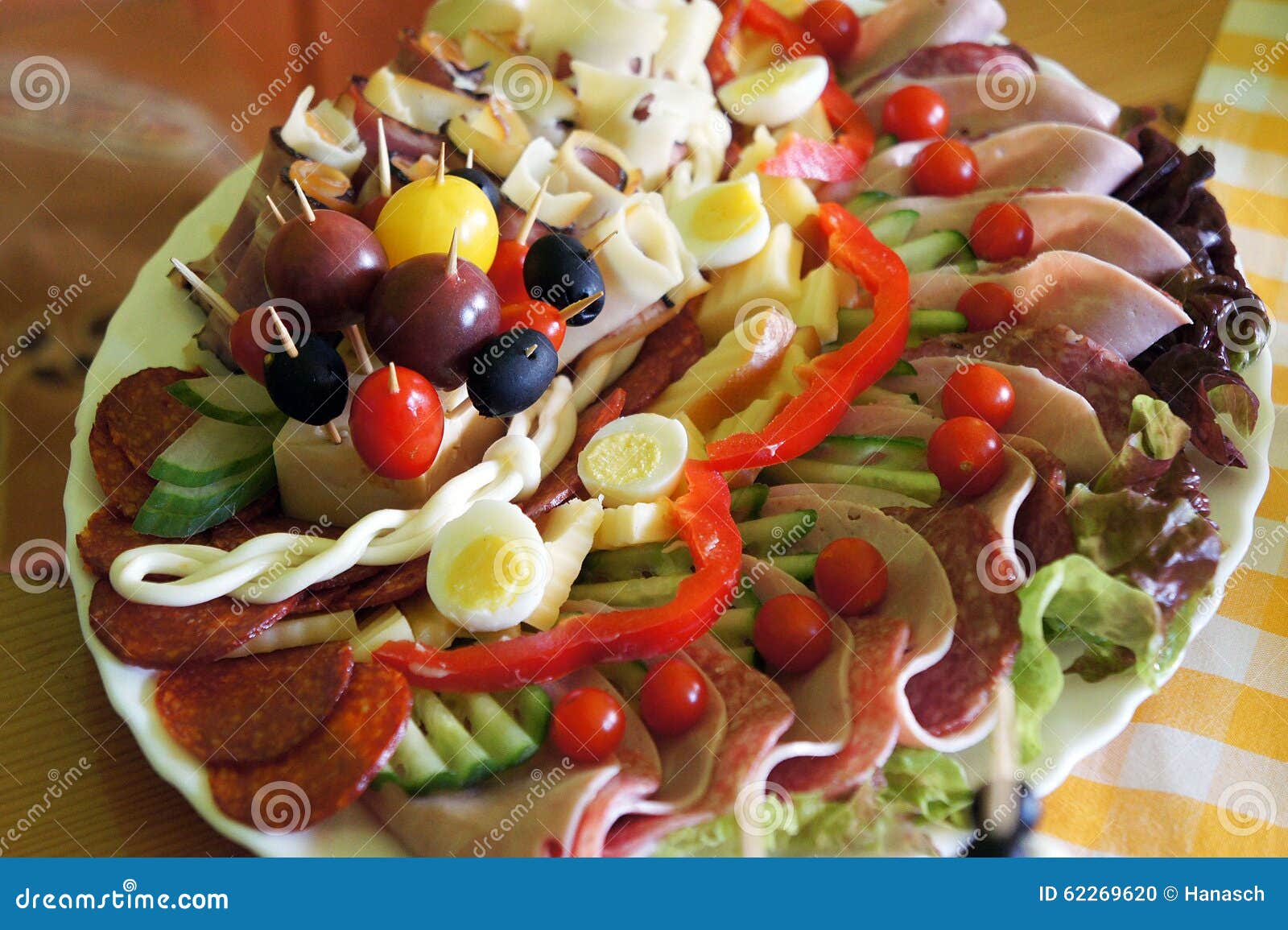Assorted Fresh Cold Cut Platter Stock Photo - Image of party ...