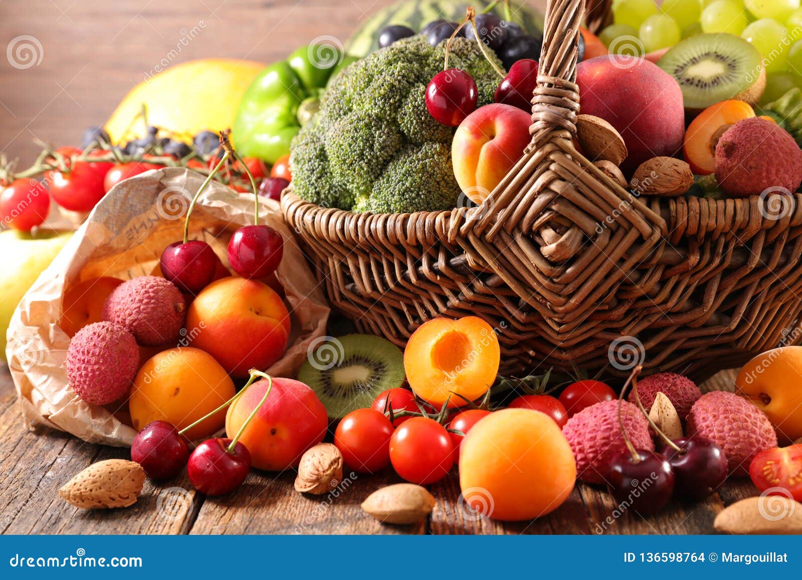 Assorted fresh fruit stock photo. Image of broccoli - 136598764