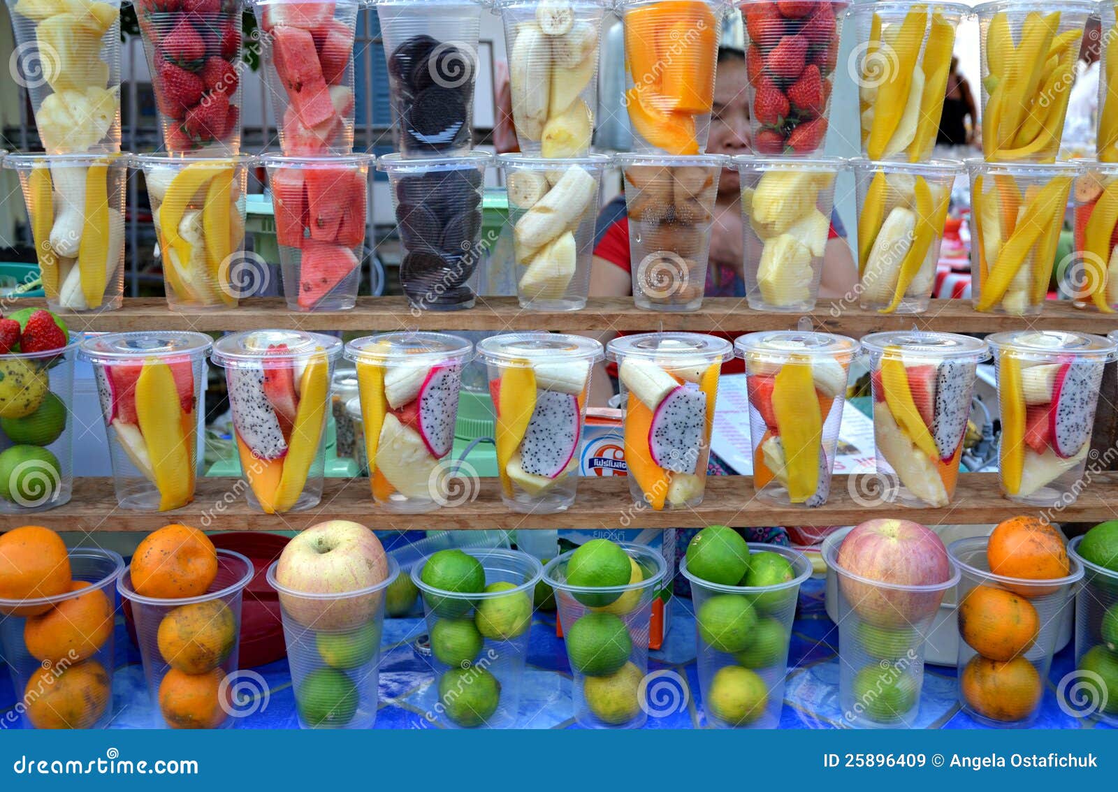 Assorted Fresh Fruit Cups editorial stock image. Image of lime - 25896409
