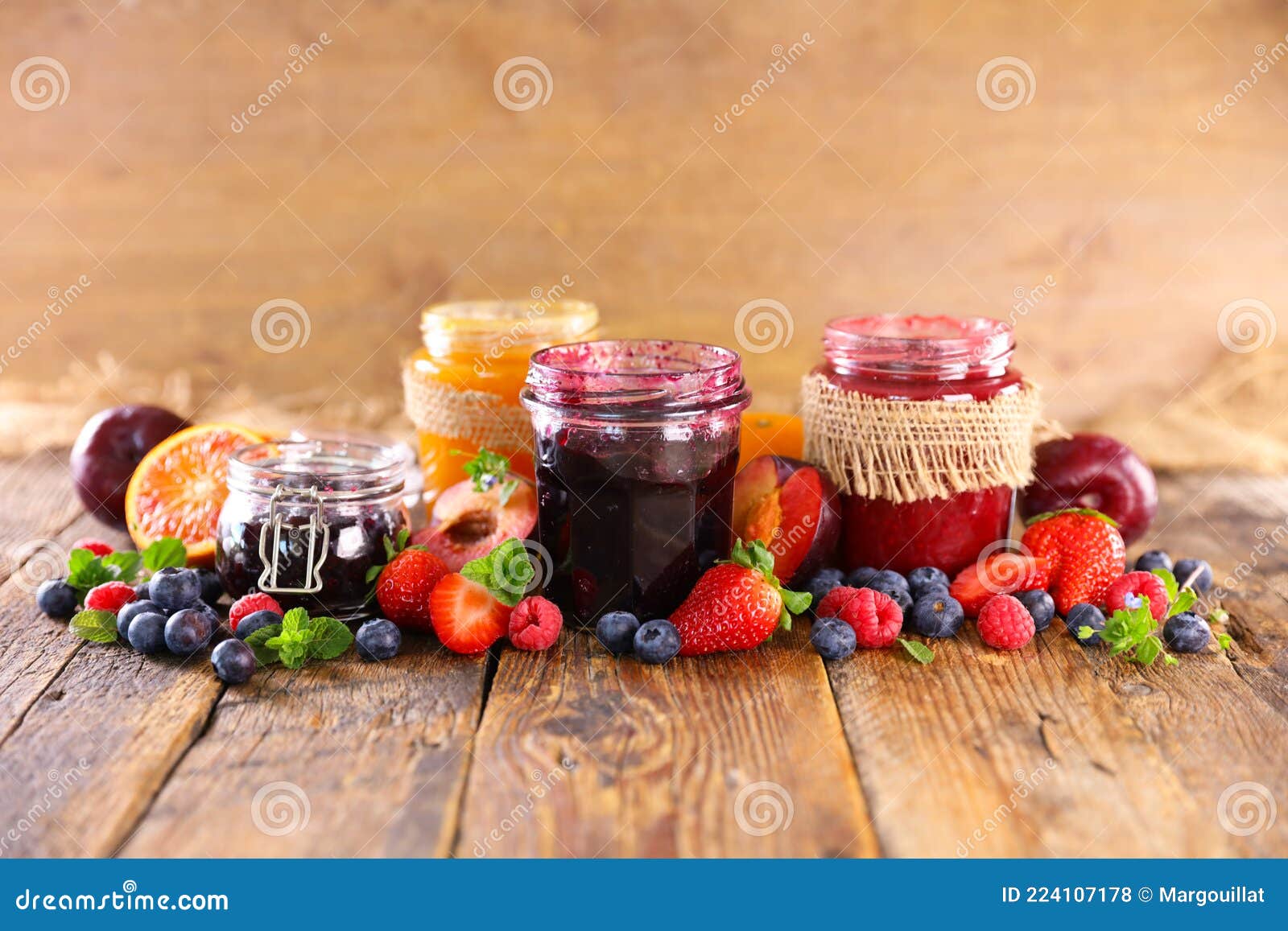 Fresh fruit jam stock photo. Image of fresh, assorted - 224107178