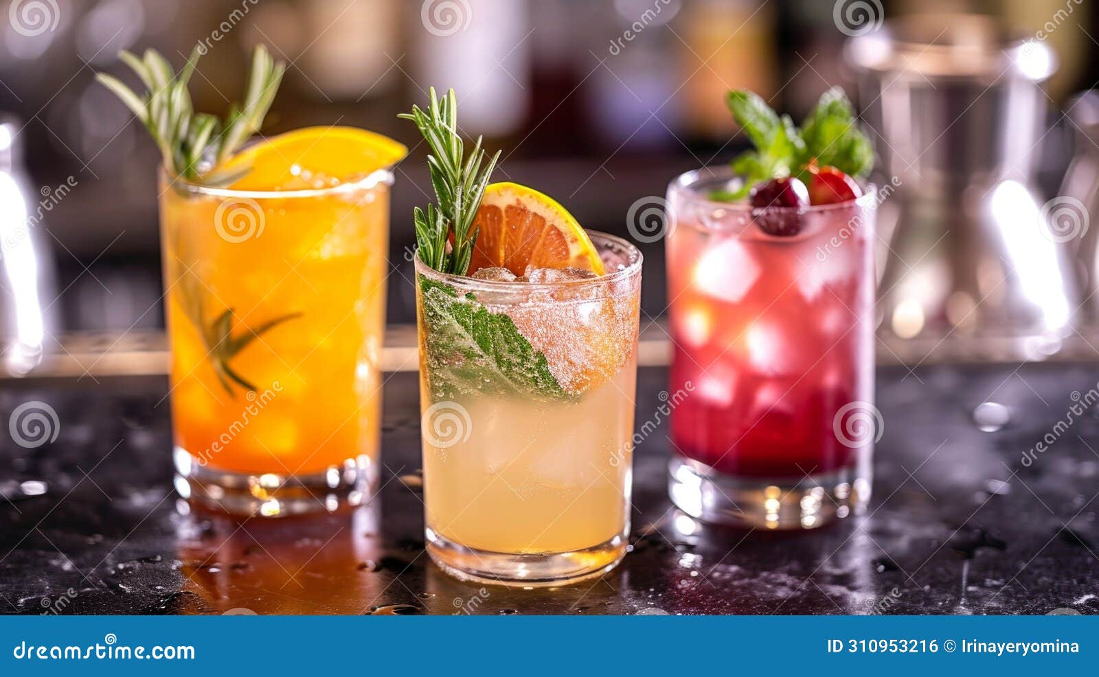 Assorted Fresh Fruit Mocktails Specially Crafted Mixed Drinks ...