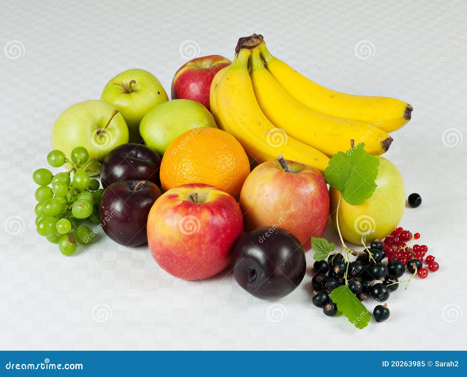 Assorted Fresh Fruit On Table Cloth Royalty Free Stock Photo - Image ...