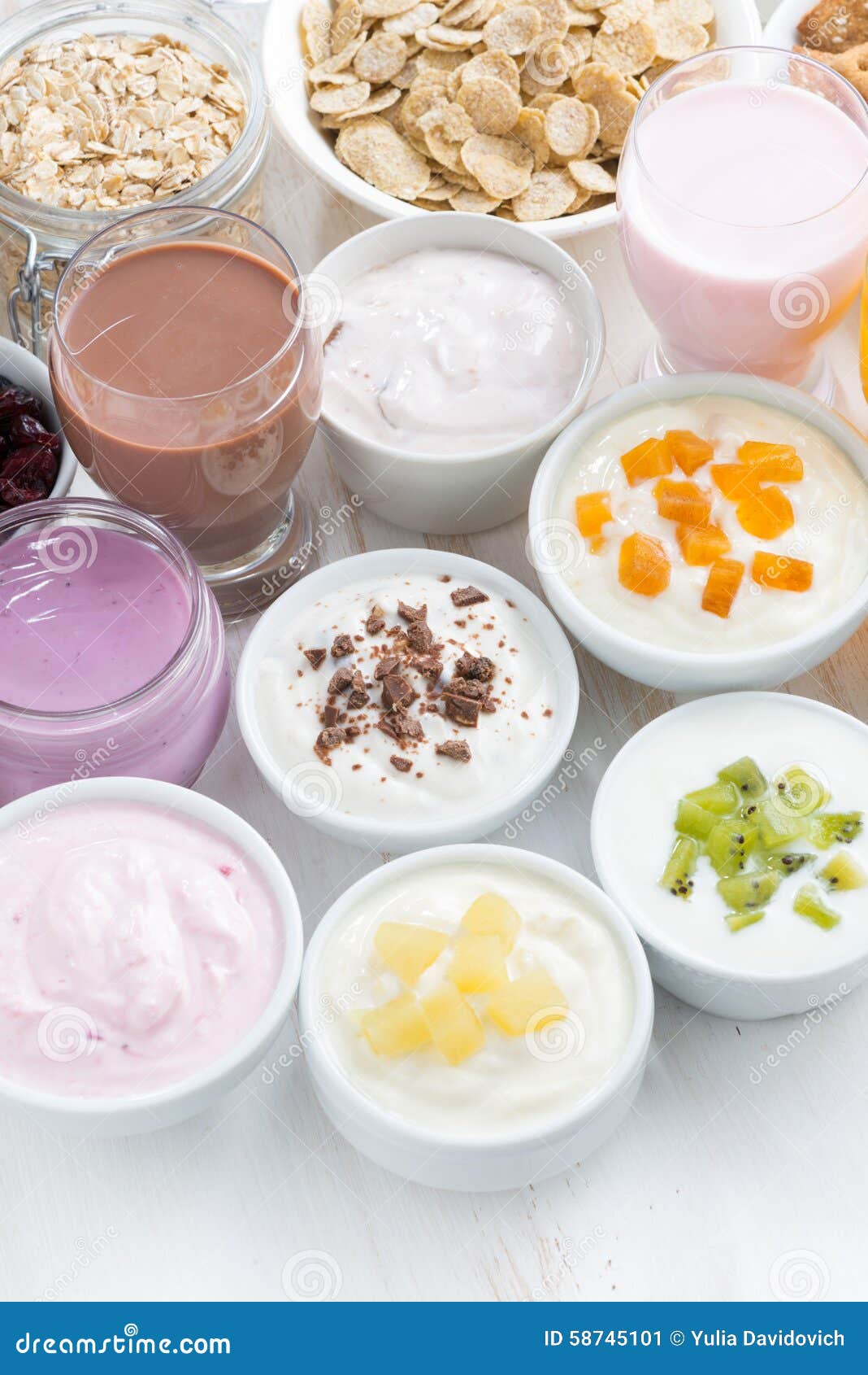 Assorted Fresh Fruit Yoghurts and Breakfast Ingredients Stock Image ...