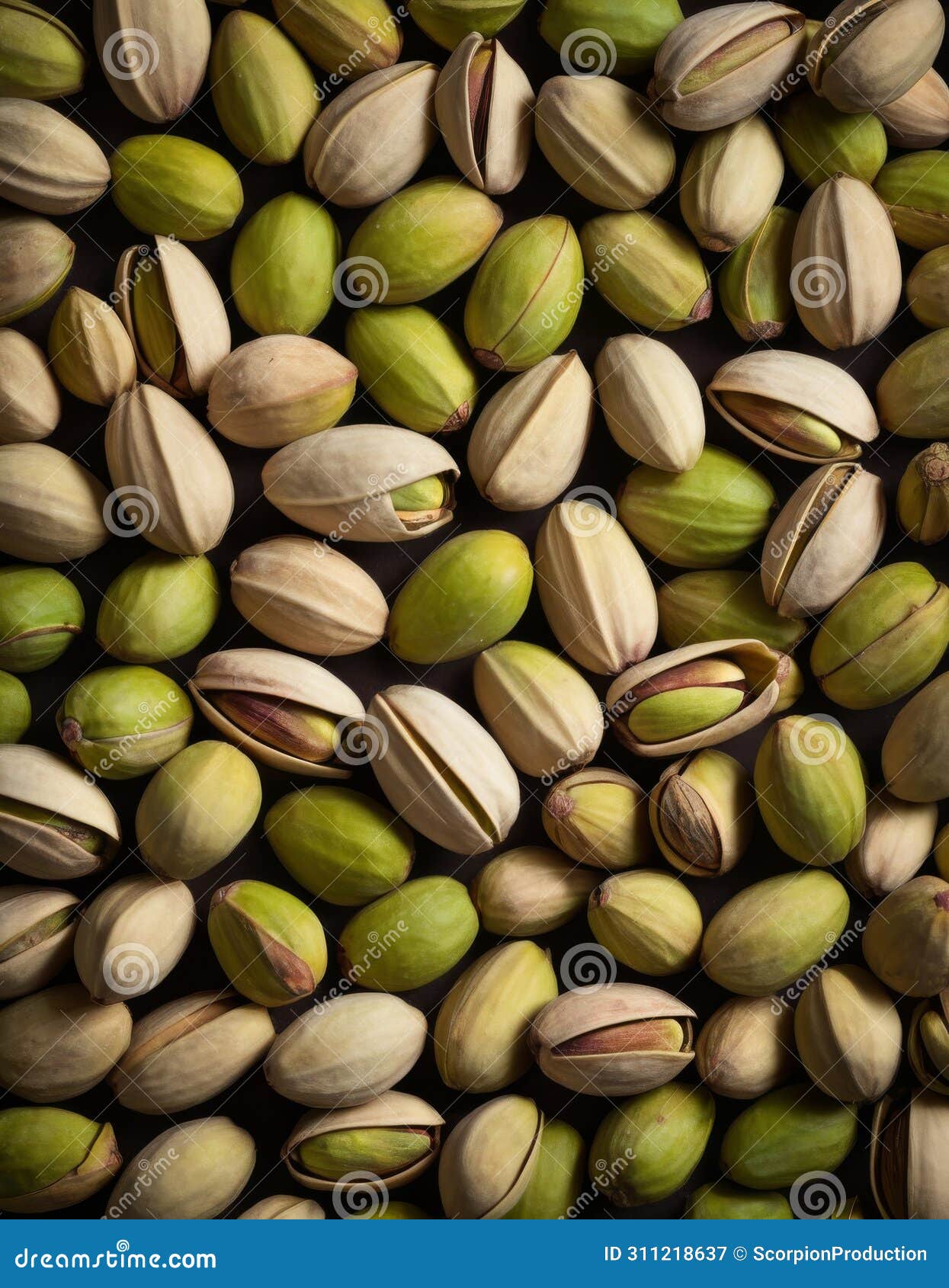 Assorted Fresh Pistachios Top View Stock Image - Image of culinary ...