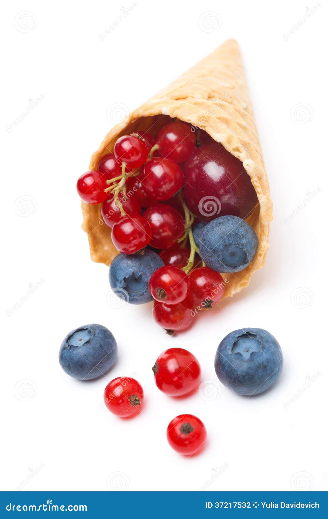 Assorted Fresh Seasonal Berries in a Waffle Cone Isolated Stock Photo ... Assorted Fresh Seasonal Berries in a Waffle Cone Isolated Stock Photo ...