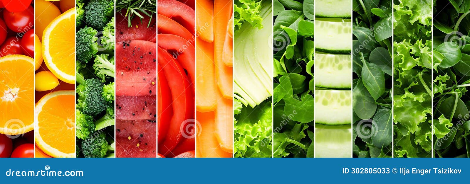Assorted Fresh Vegetable Products Collage with Bright White Dividers ...