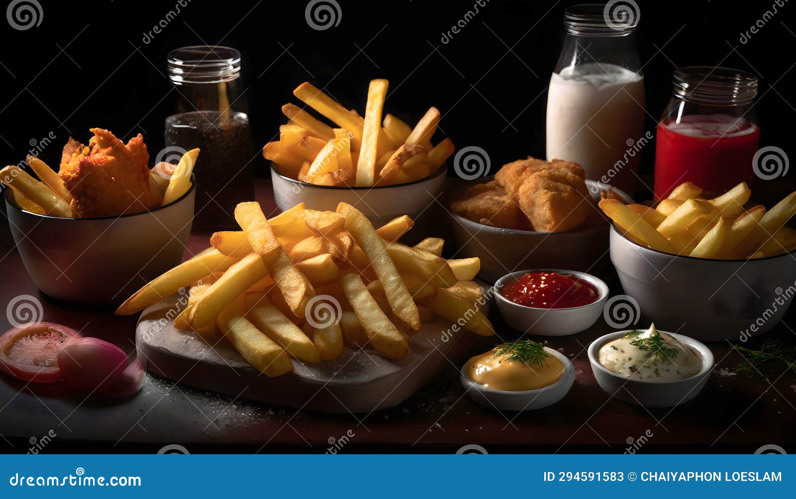 Assorted Fried Chicken, Food Photography Stock Illustration ...