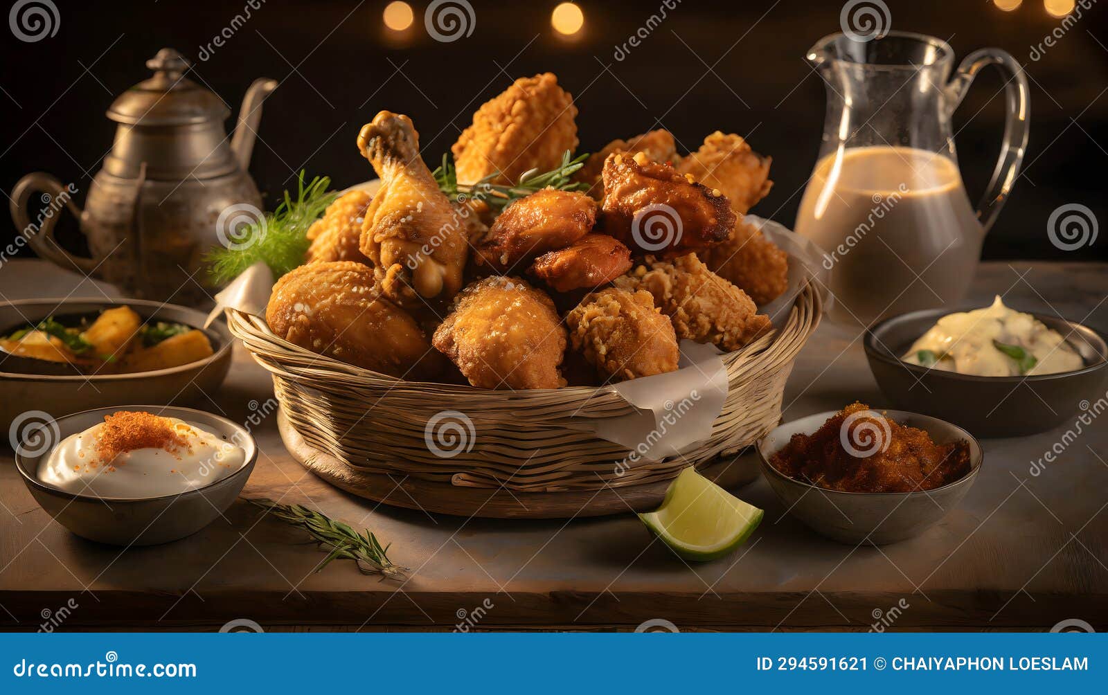 Assorted Fried Chicken, Food Photography Stock Illustration ...