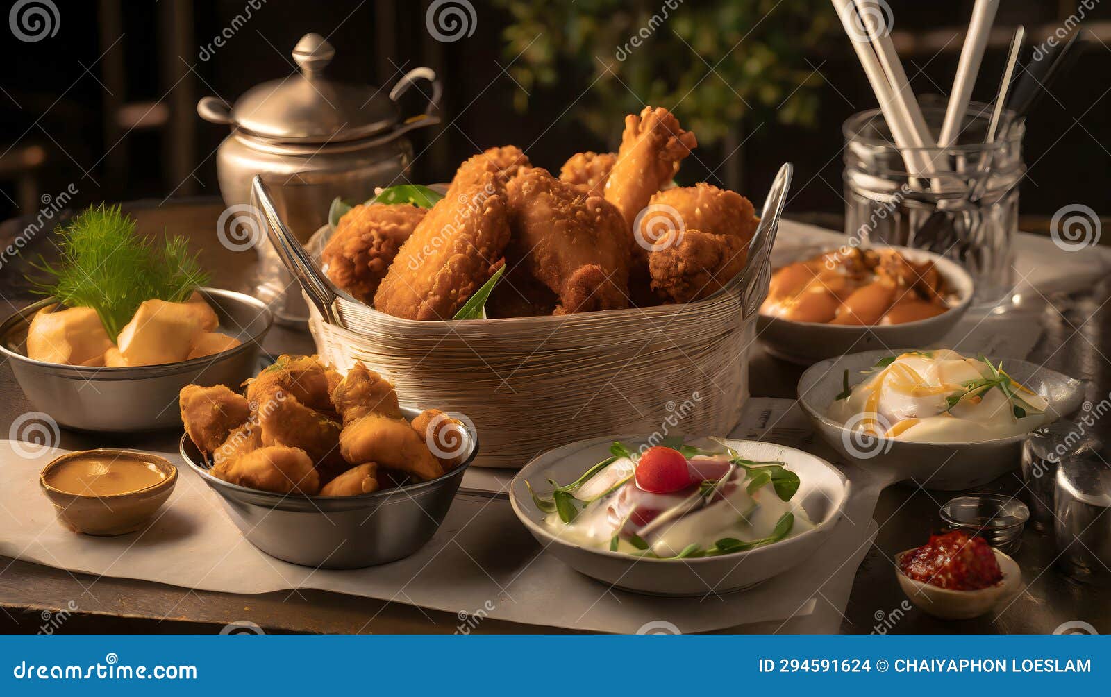 Assorted Fried Chicken, Food Photography Stock Photo - Image of rustic ...
