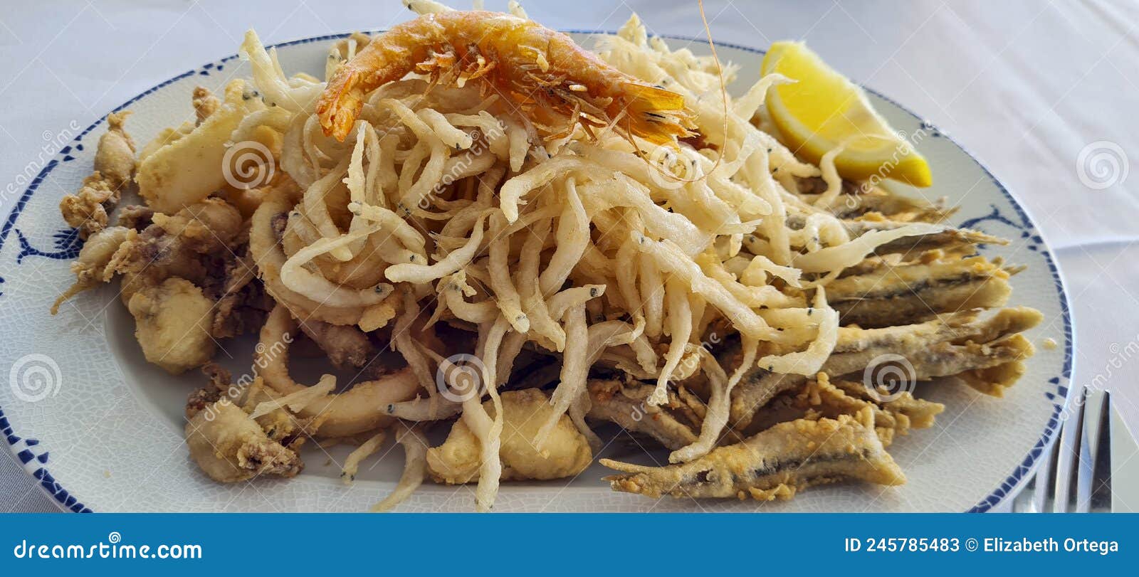 Assorted Fried Fish Dish, Typical of Andalusia Stock Image - Image of ...