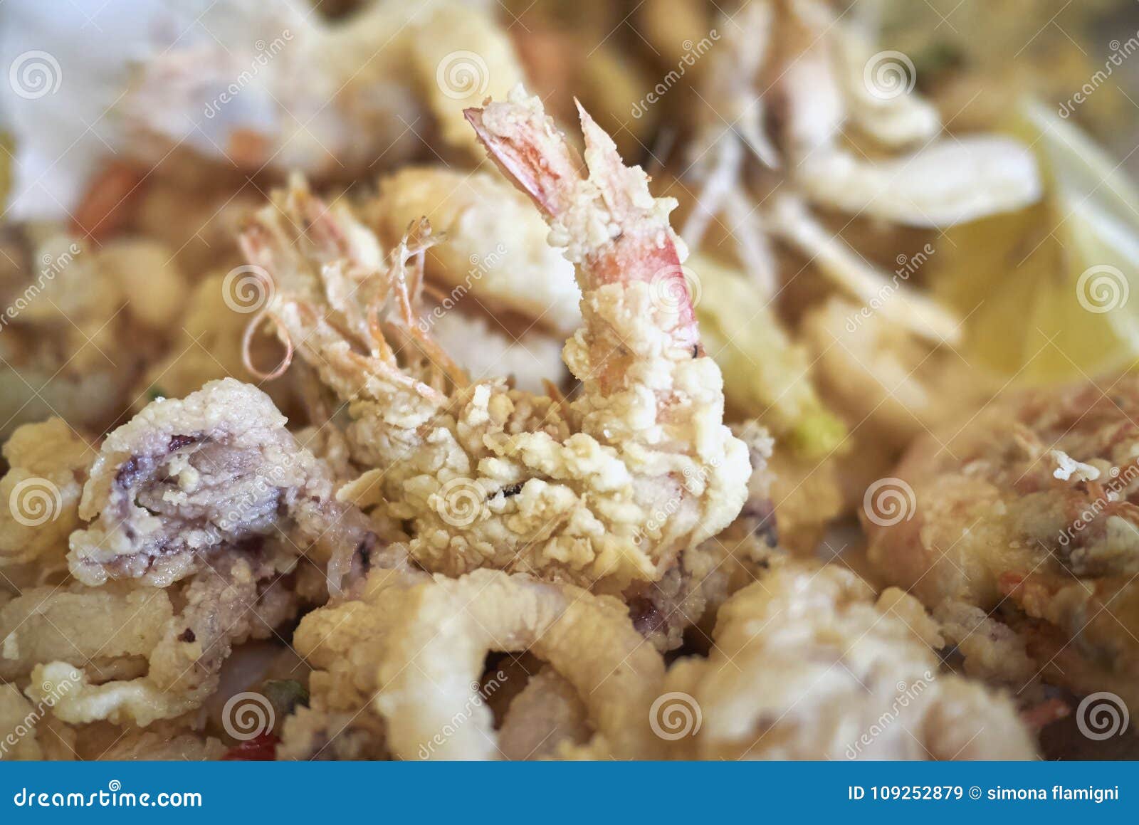Assorted fried seafood stock image. Image of italia - 109252879