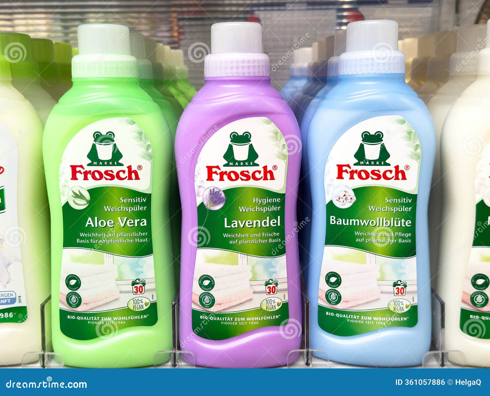 Frosch Cleaning Products Display: Spiritus And Aktiv-soda Variants On ...