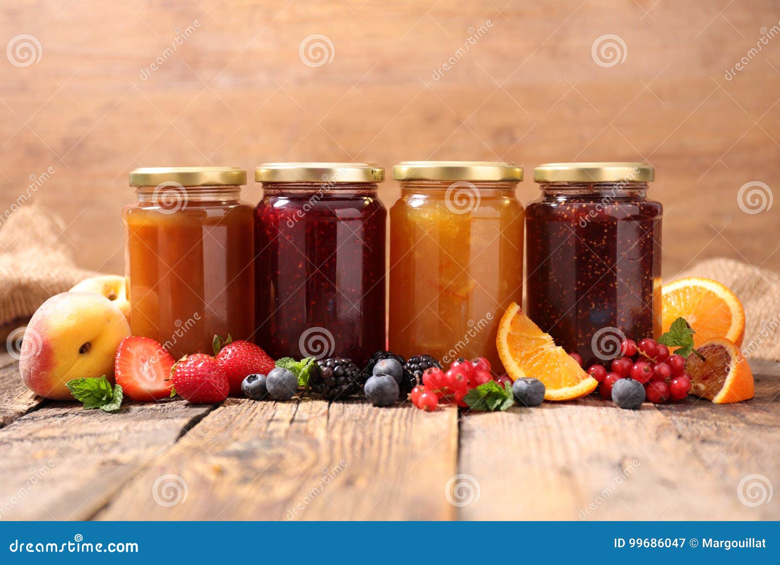 Assorted fruit jam stock image. Image of background, food - 99686047